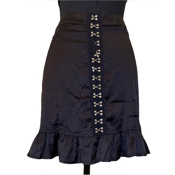 Dolls Kill | Skirts | Dolls Kill Black Satin Ruffle Skirt | Poshmark